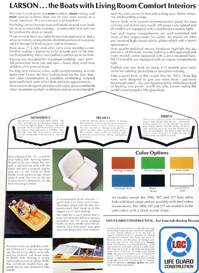 1972 Larson Brochure Page 3 | Endless Boating Forums